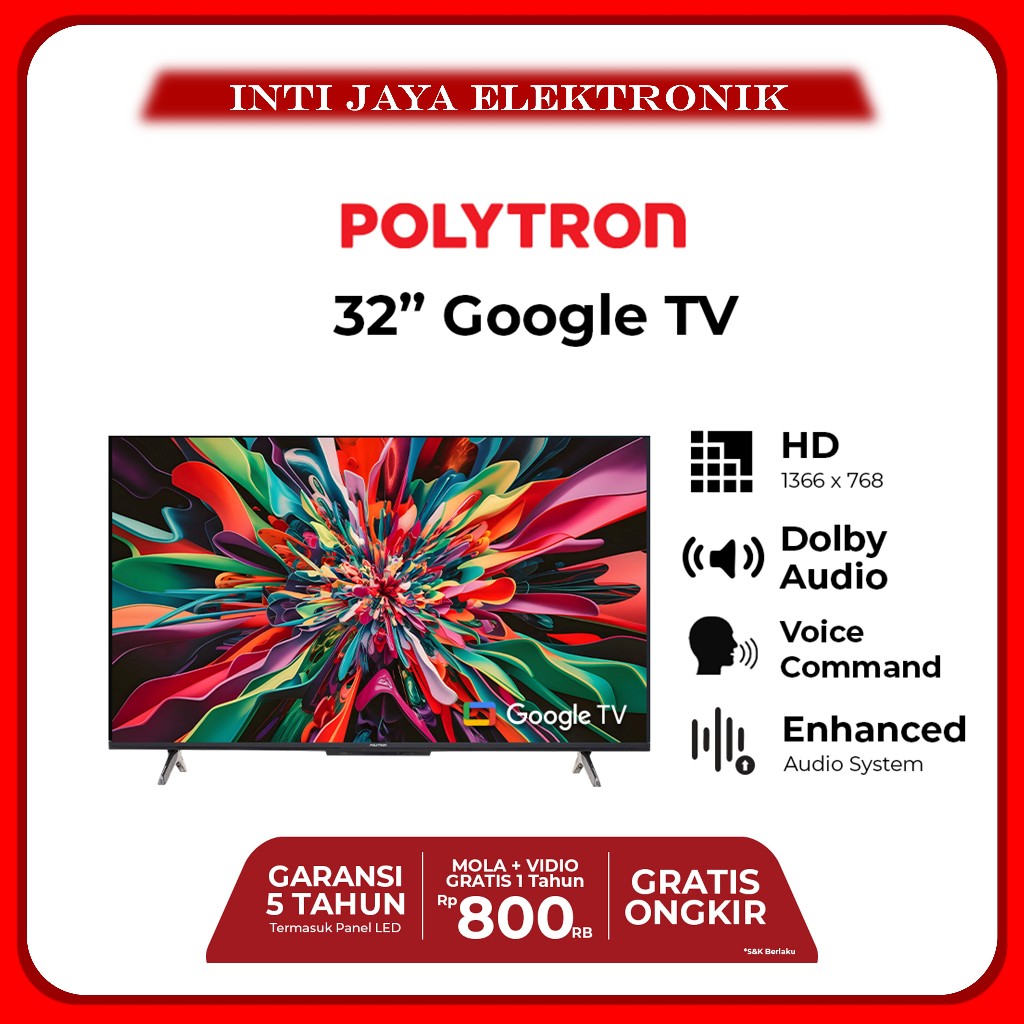 Jual TV POLYTRON 32 INCH GOOGLE TV ANDROID TV DIGITAL PLD-32RG9059 POLYTRON TV GOOGLE TV ...