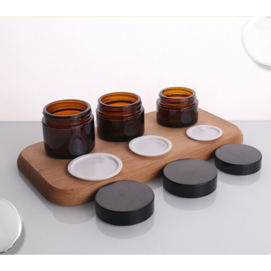 Jual Pot Kaca Pot Cream Kosmetik Pot Krim Amber/Coklat Wadah Cream ...