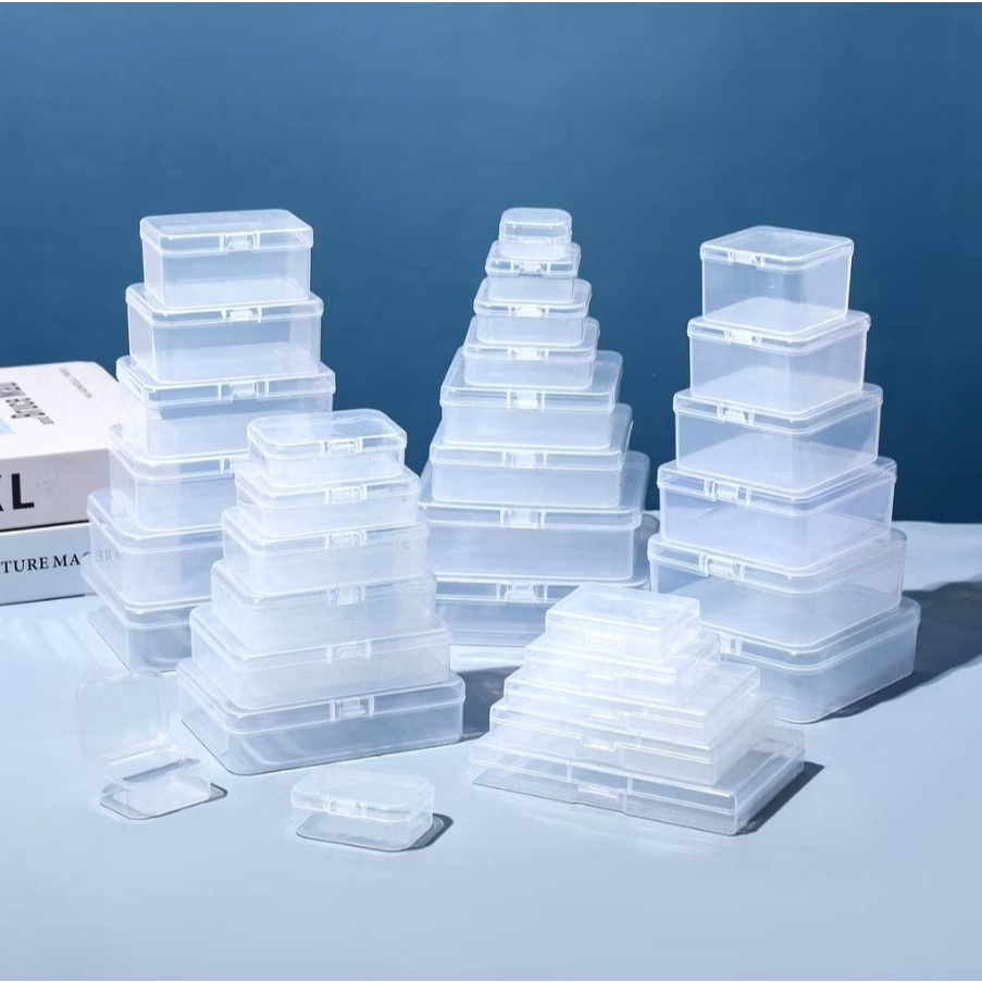 Jual BARU - MINI Small Clear Containers with Lids Small Mini Rectangle ...