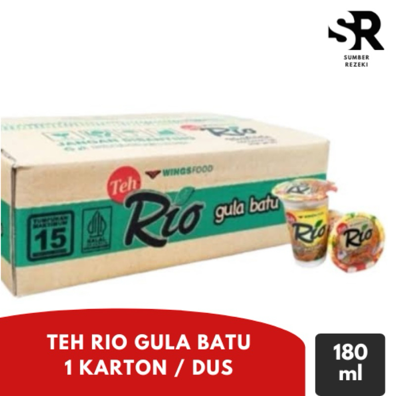 Jual Teh Rio Cup Gula Batu 180 ml - 1 Karton / Dus isi 24 pcs | Shopee ...