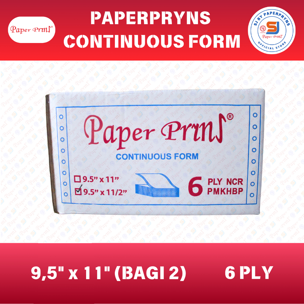 Jual PAPERPRYNS Continuous Form 9,5" × 11/2" (BAGI 2) - 6 PLY NCR ...