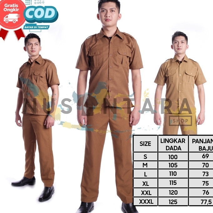 Jual KODE X89D Seragam Pns Pria Seragam Pdh Guru Pria Warna Khaki Tua ...