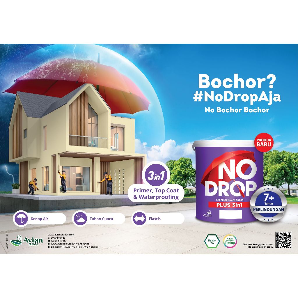 Jual No Drop Plus 3 in 1 (Primer, Top Coat, Waterproofing) | Shopee ...