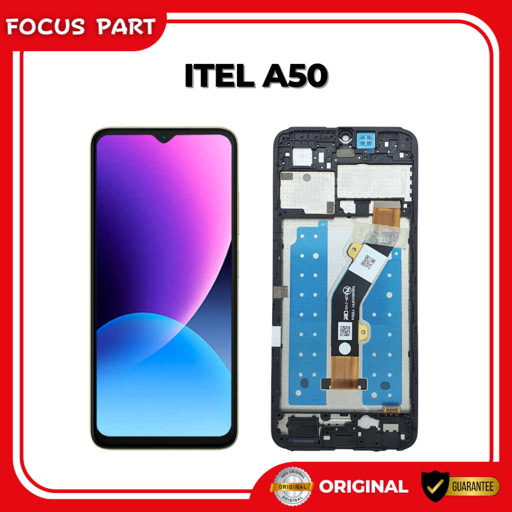 Jual LCD TS TOUCHSCREEN FULLSET FRAME ITEL A50 A667L ORIGINAL | Shopee ...