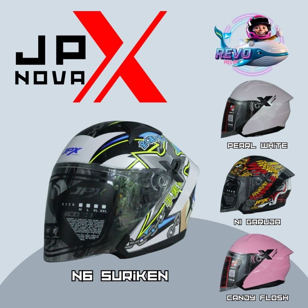 Jual HELM JPX NOVA-X MOTIF & SOLID DOUBEL VISOR ORIGINAL, HELM HALF ...