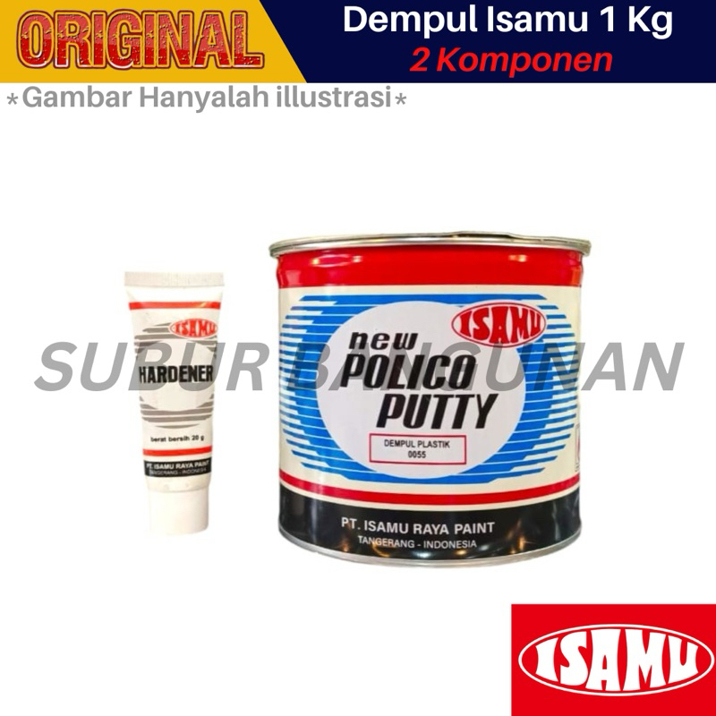 Jual Dempul Isamu Polico Putty 1000 Gram / Dempul Plastik Kayu Besi 1 ...