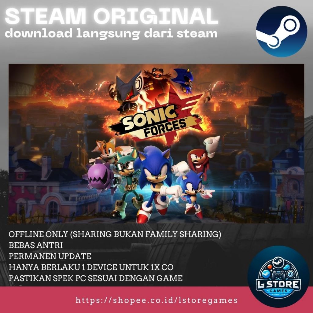 Jual Sonic Forces Game PC Sharing Original S T E A M Offline | Shopee Indonesia
