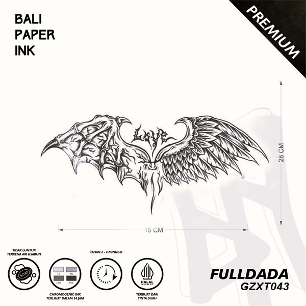 Jual Bali Paper Ink GZXT043 Angel Wings Fruit Ink Tatto Temporary ...
