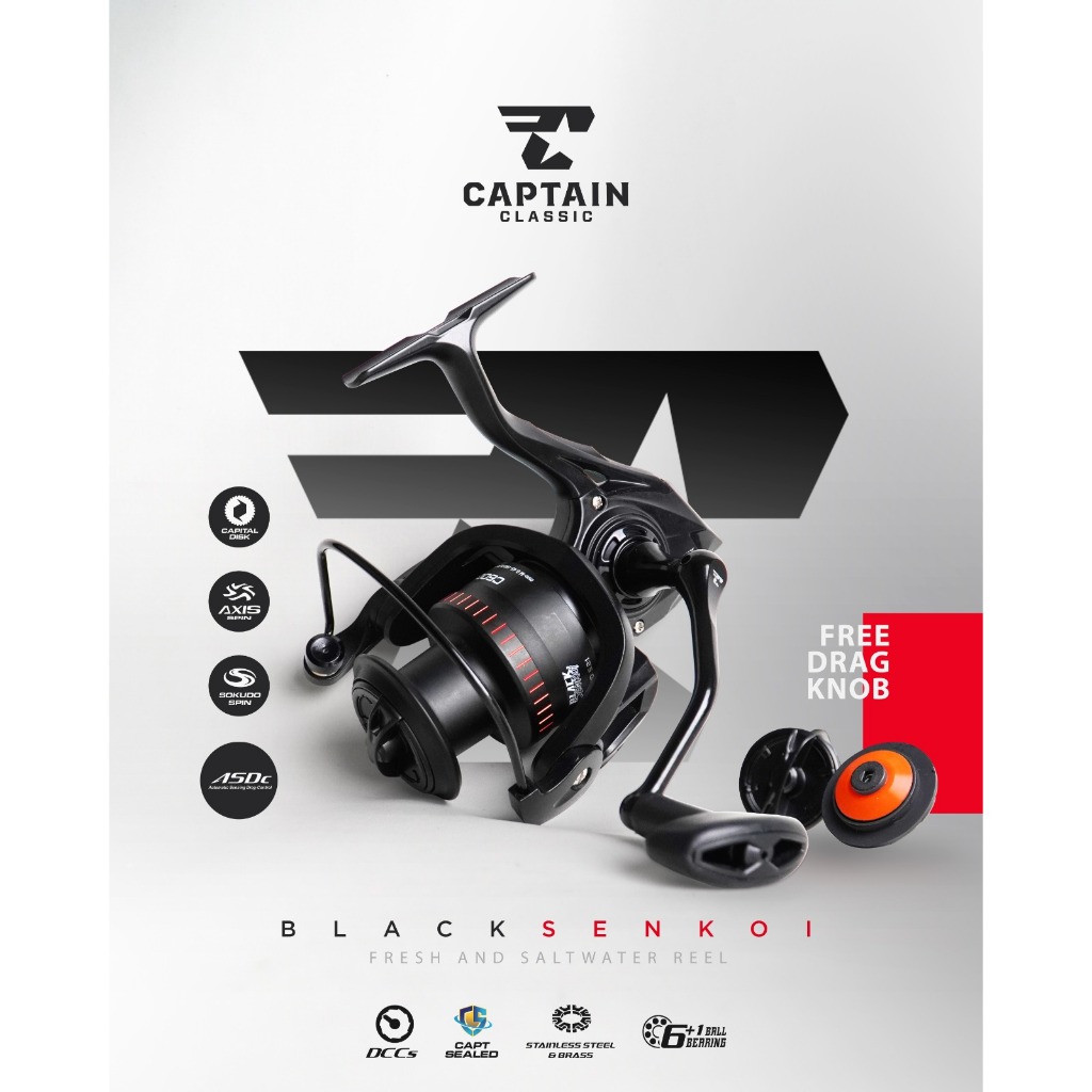 Jual Reel Pancing Captain BLACK SENKOI 2000 3000 POWER HANDLE | Shopee ...