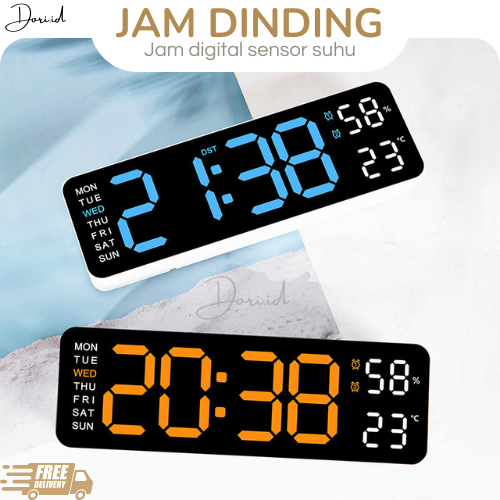 Jual Jam Dinding Digital Wall Clock Suhu Tanggal Timer Countdown Hitung ...