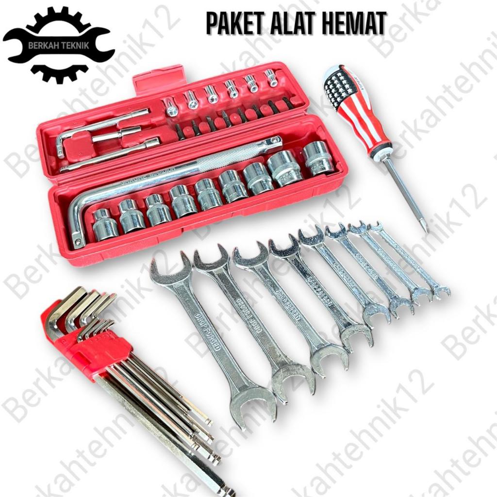 Jual 1 SET ALAT BENGKEL PROMO KUNCI SOK 27+KUNCI PAS 8 PCS+Kunci L ...