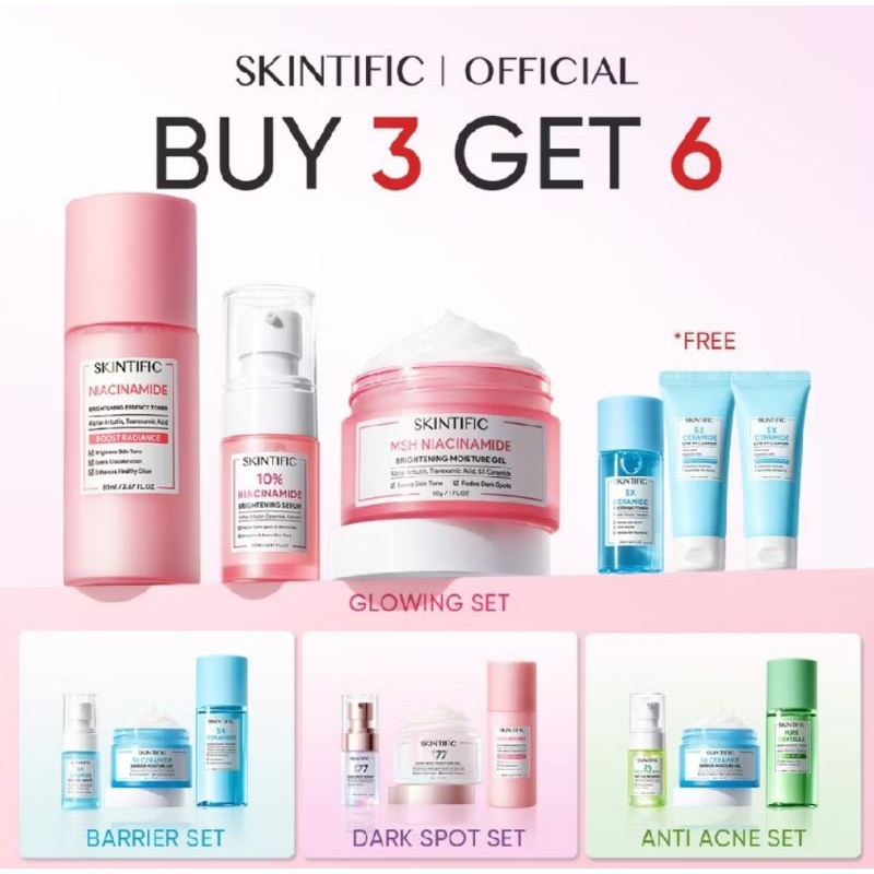 Jual SKINTIFIC BUY 3 GET 6 PAKET SKINCARE SET | Shopee Indonesia