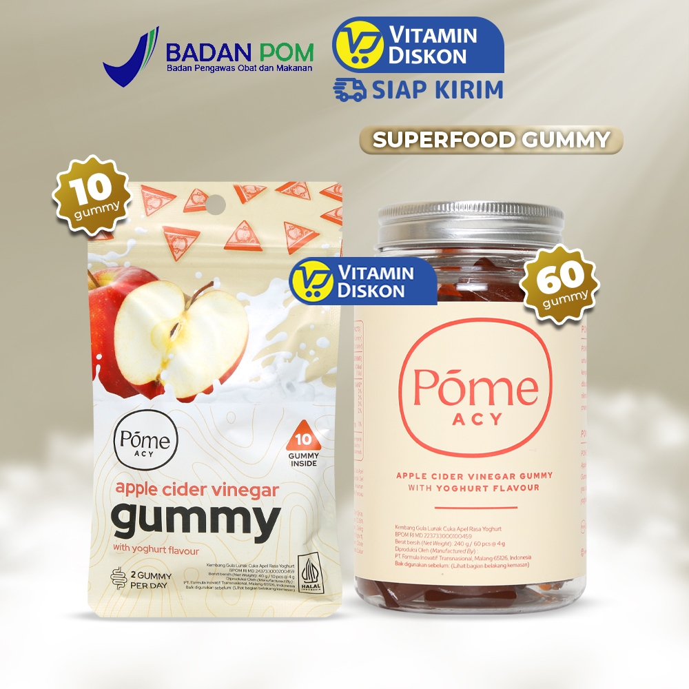 Jual POME ACY APPLE CIDER VINEGAR GUMMY WITH YOGHURT FLAVOUR | Cuka ...