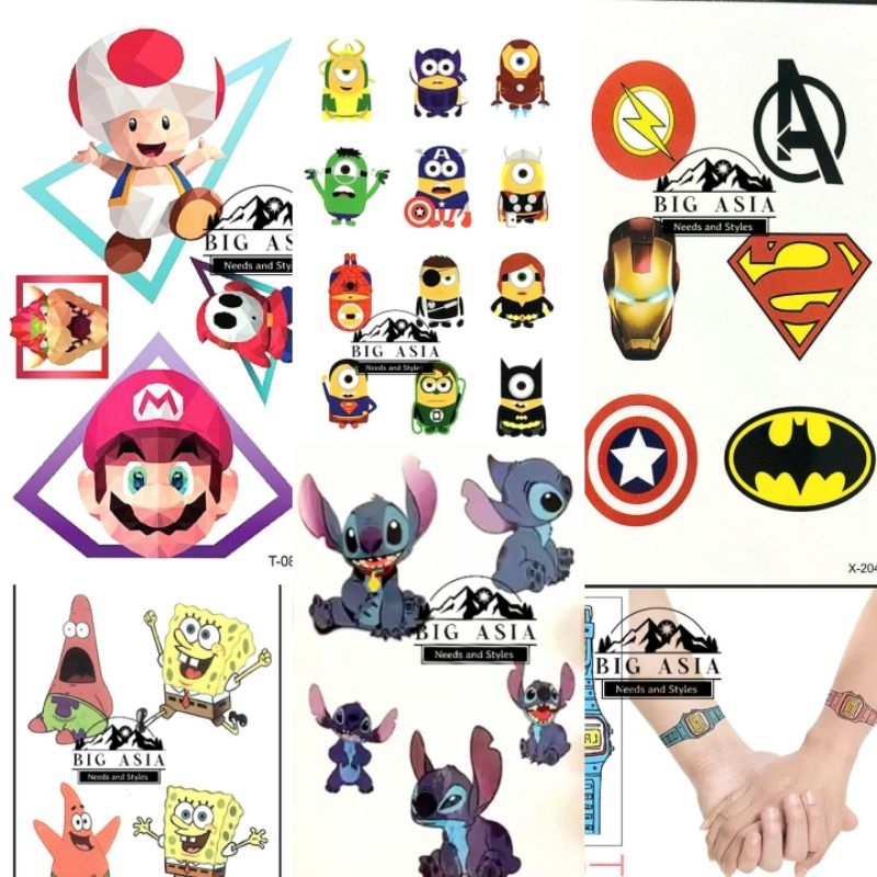 Jual Sticker tattoo kids tato stiker anak laki laki boys kids cowok non ...