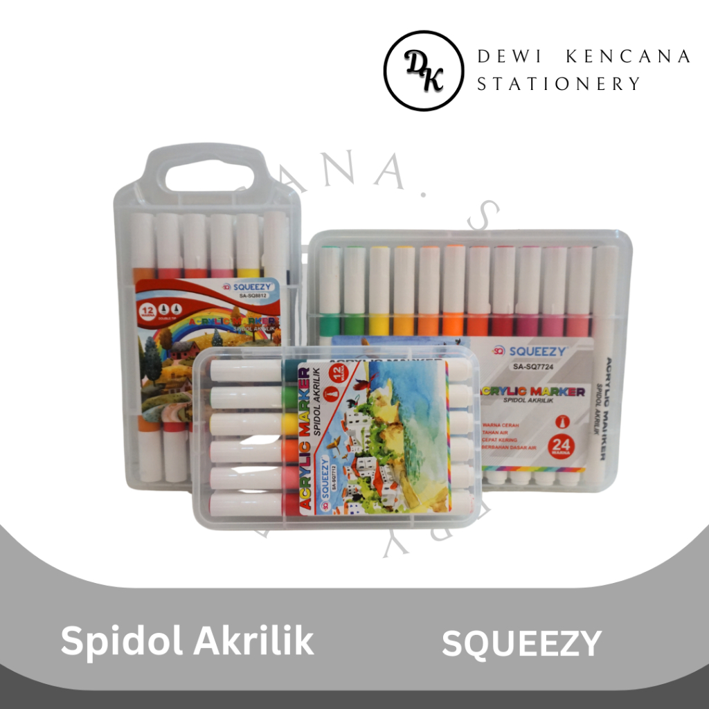 Jual Spidol Set Acrylic Marker Squeezy / Spidol Akrilik Squeezy ...