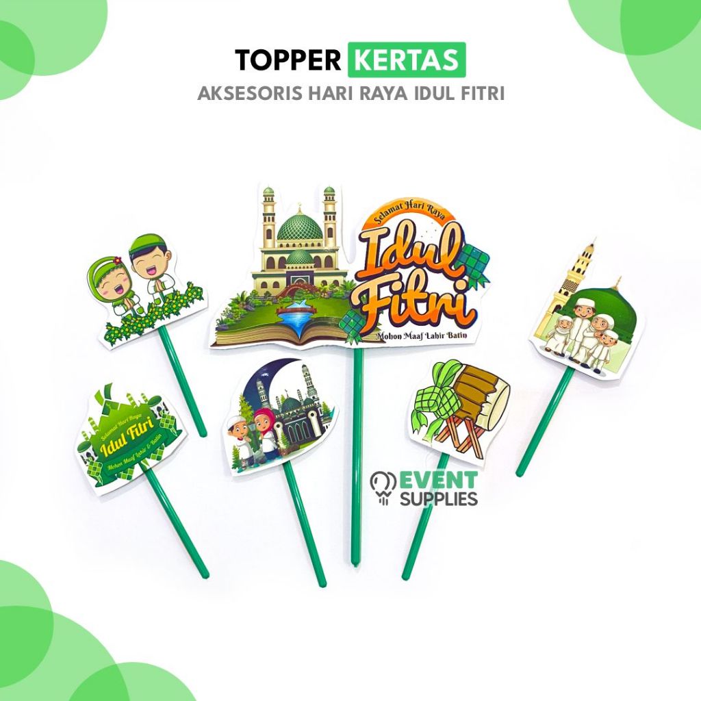 Jual Topper Ramadhan Hiasan Kue Lebaran / Topper Cake Kertas Karakter ...