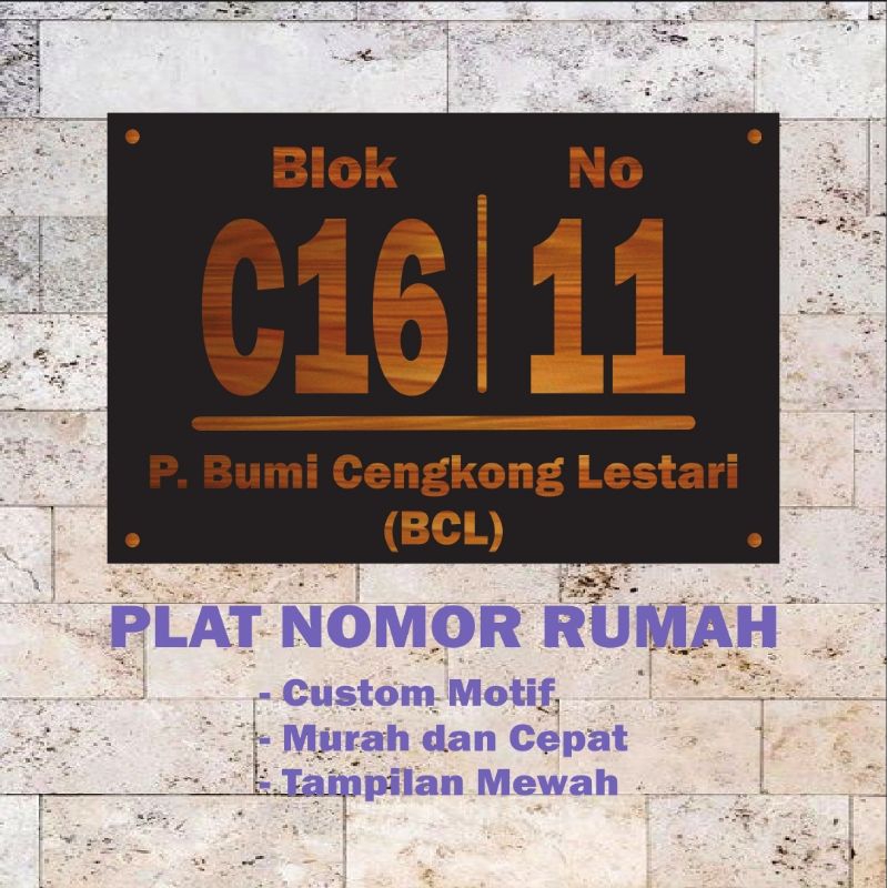 Jual papan nomor rumah -- plat nomor rumah -- hiasan dinding nomor ...
