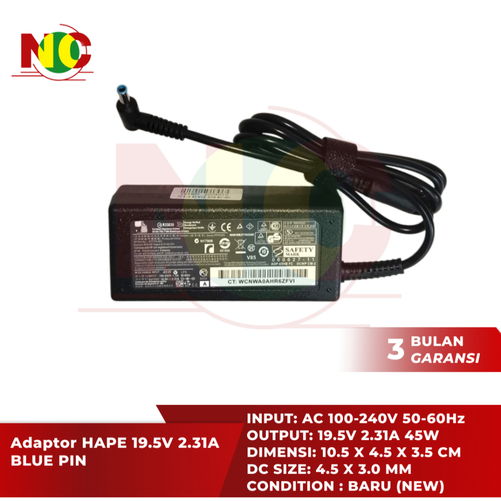 Jual Adaptor HAPE 19.5V 2.31A 250 G3, 255 G3, 725 G2, 745 G2 Series | Shopee Indonesia