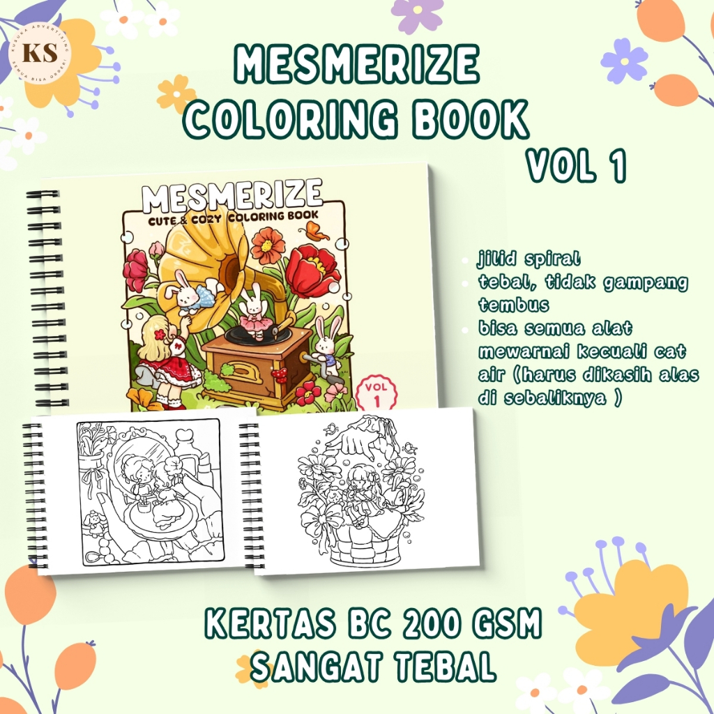 Jual MESMERIZE VOL 1 Coloring Book for Teens and Adults Aesthetic Cute ...