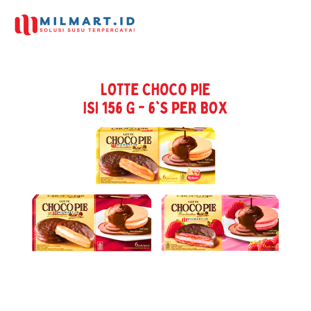 Jual LOTTE CHOCO PIE MARSHMALLOW LOTTE BOLU LOTTE CHOCOLATE/STRAWBERRY ...