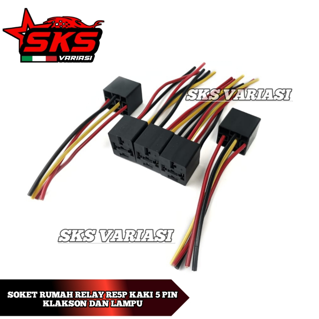 Jual Soket Relay RE5P Socket Kabel Rumah Relay Kaki 5 Pin Untuk Klakson dan Lampu Universal ...