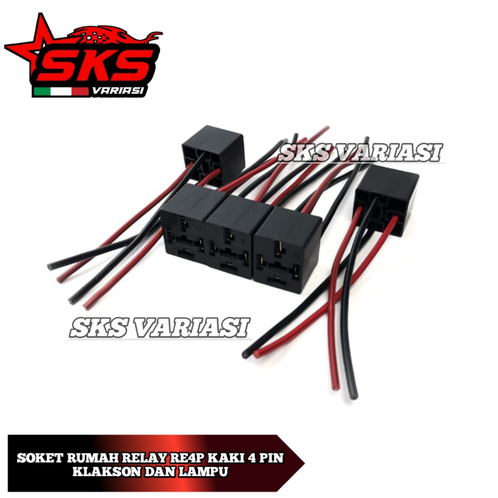 Jual Soket Kabel Relay RE4P Socket Kabel Rumah Relay Kaki 4 Pin Untuk Klakson dan Lampu ...