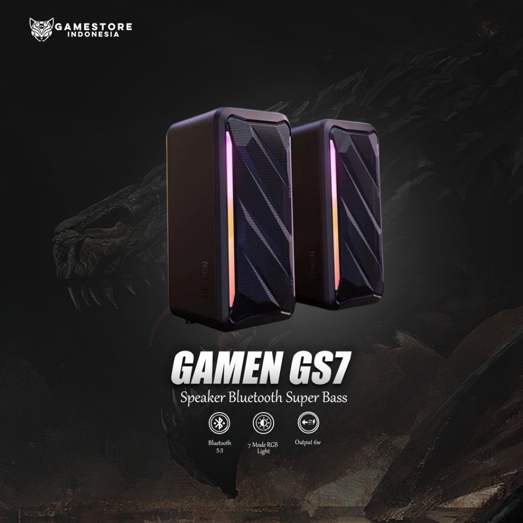 Jual GAMEN Speaker Bluetooth Super Bass PC Gaming Surround Sound GS7 7 RGB Mode Bluetooth 5.3 ...