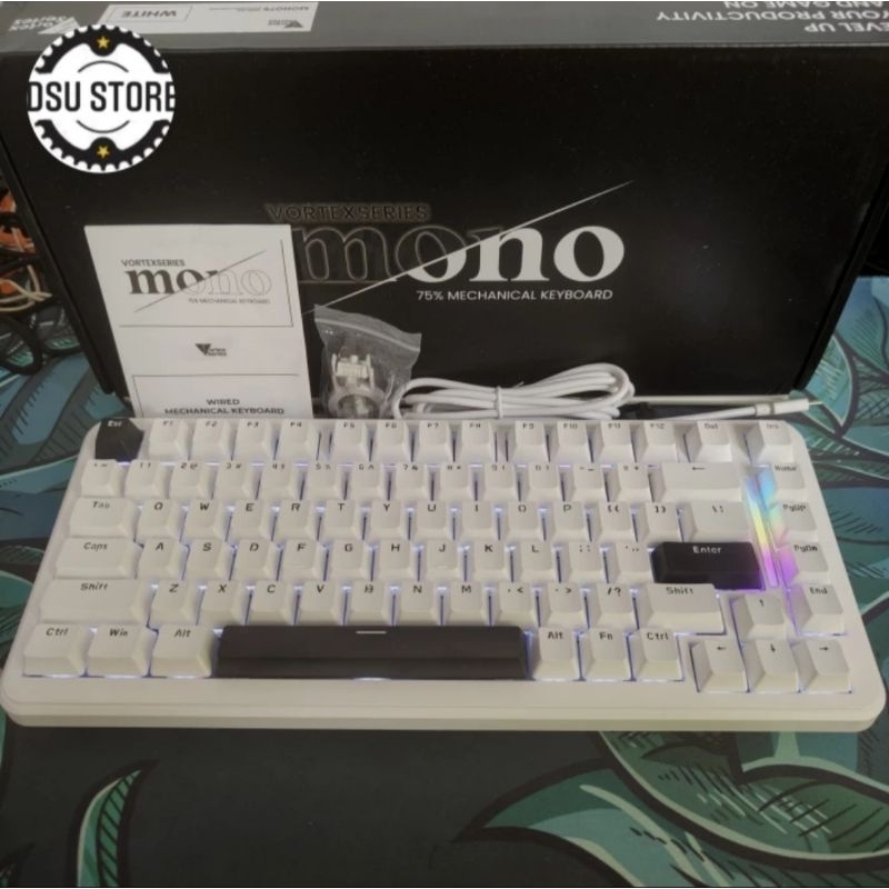Jual Keyboard Vortex Series Mono 75% - White. Jx Jade white switch ...