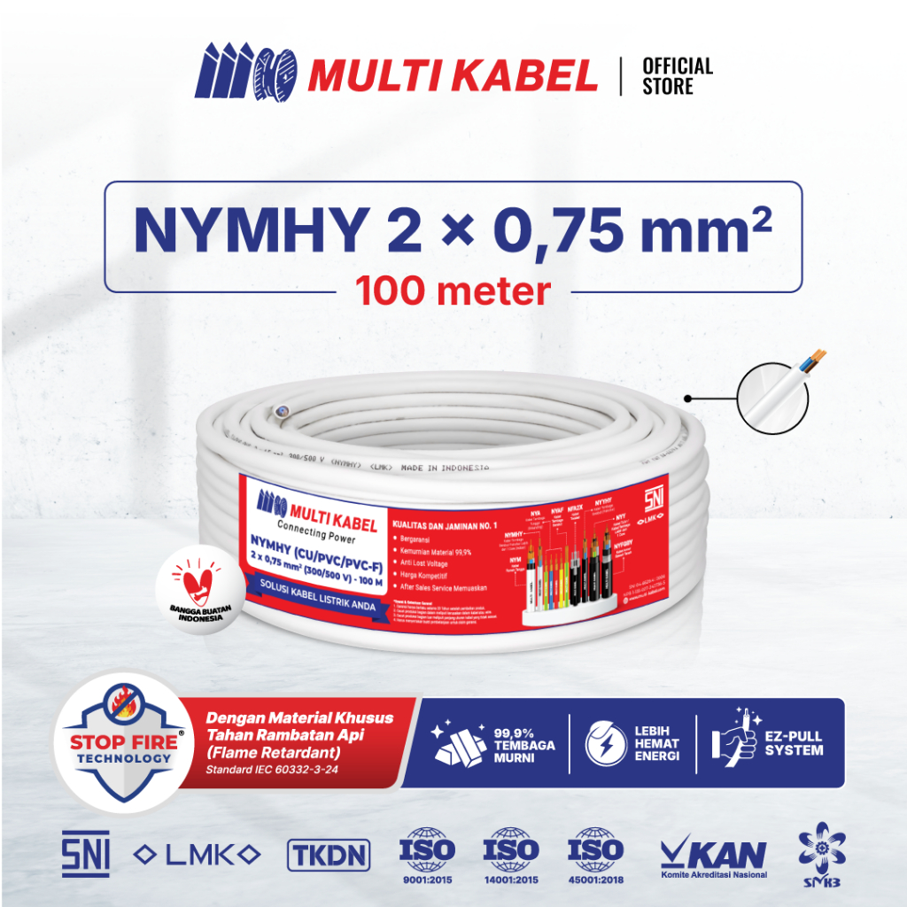 Jual MULTI KABEL-Kabel Listrik NYMHY 2x0.75 mm² - Kabel Tembaga Kawat ...