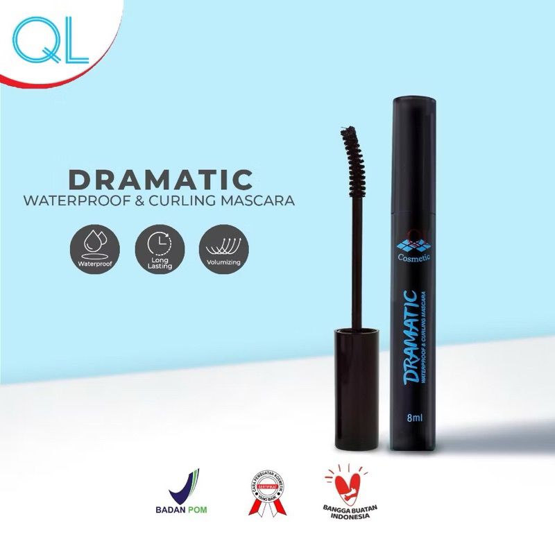 Jual QL Cosmetic - Dramatic Waterproof Curling Mascara 8 ML (Maskara ...