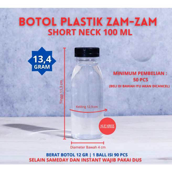 Jual BOTOL PLASTIK JELLY 100ML - 120ML PET ZAM ZAM 100 ML - 120 ML | Shopee Indonesia