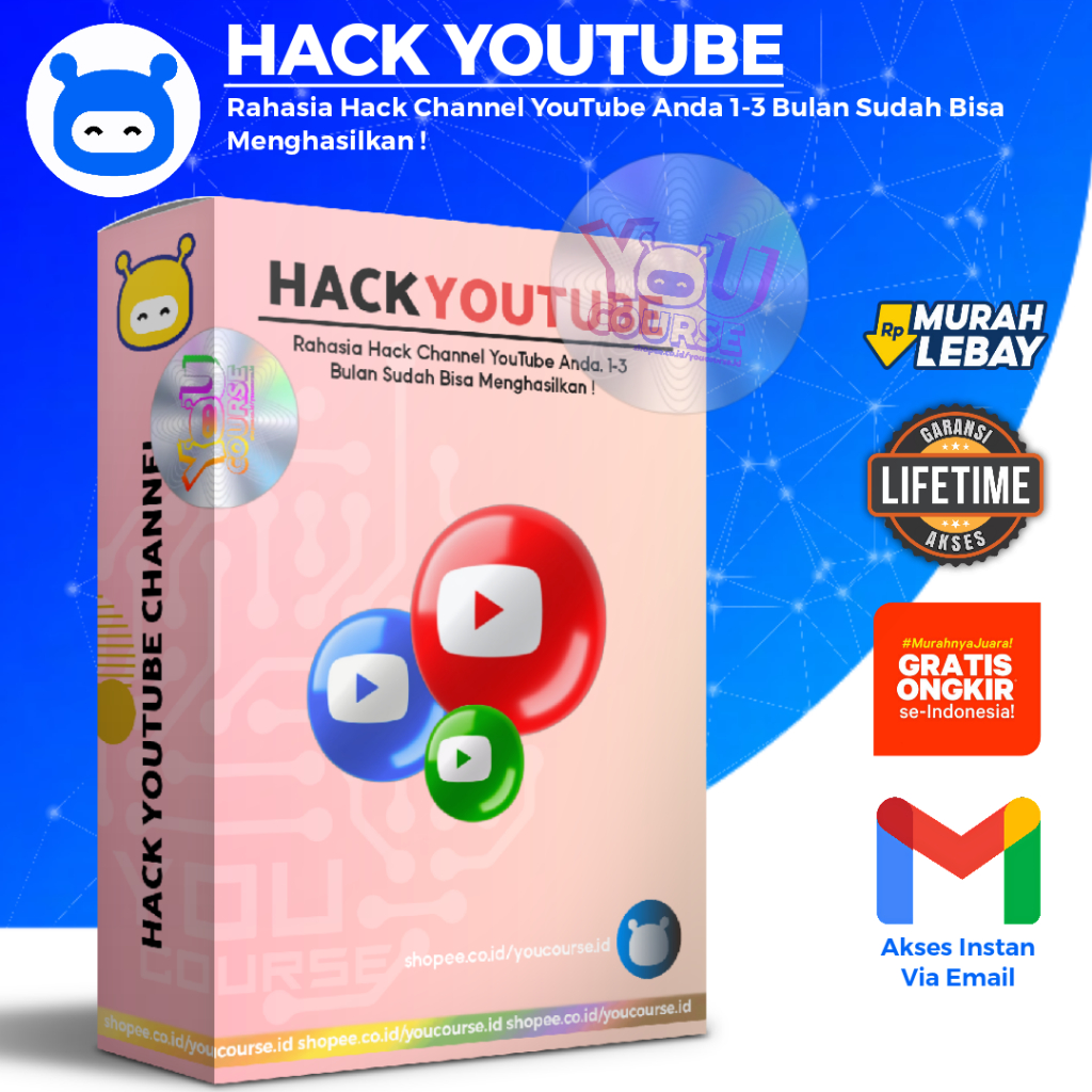 Jual KELAS HACK YOUTUBE | Jadi Youtuber - Rahasia Hack Channel Youtube Anda 1-3 Bulan Sudah ...