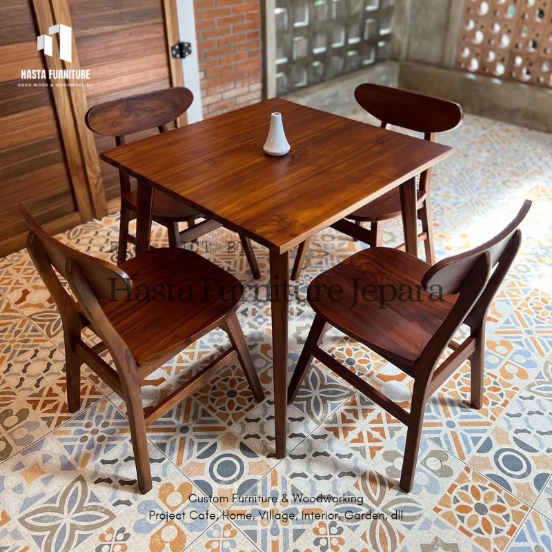 Jual Murah & Berkualitas - Set Kursi Cafe Ropan, Kursi Makan Jati Minimalis, 2/4 Kursi Meja ...