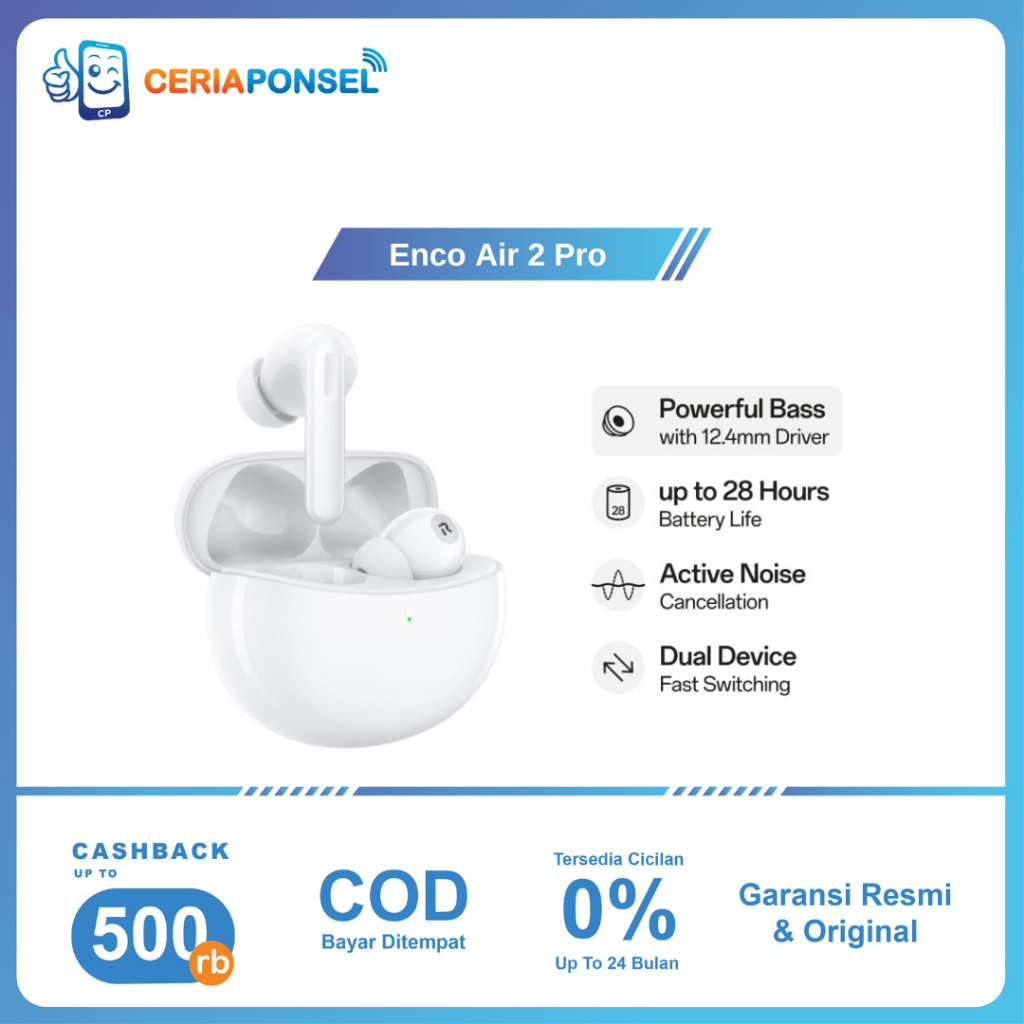 Jual Oppo Enco Air 2 Pro Active Noise Cancellation | Garansi Resmi | Shopee Indonesia
