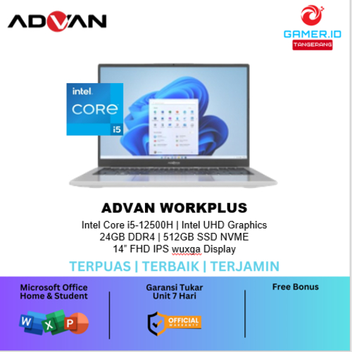 Jual Laptop Advan Workplus I5 12600H 24GB 512GB Win 11 14.0 WUXGA ...