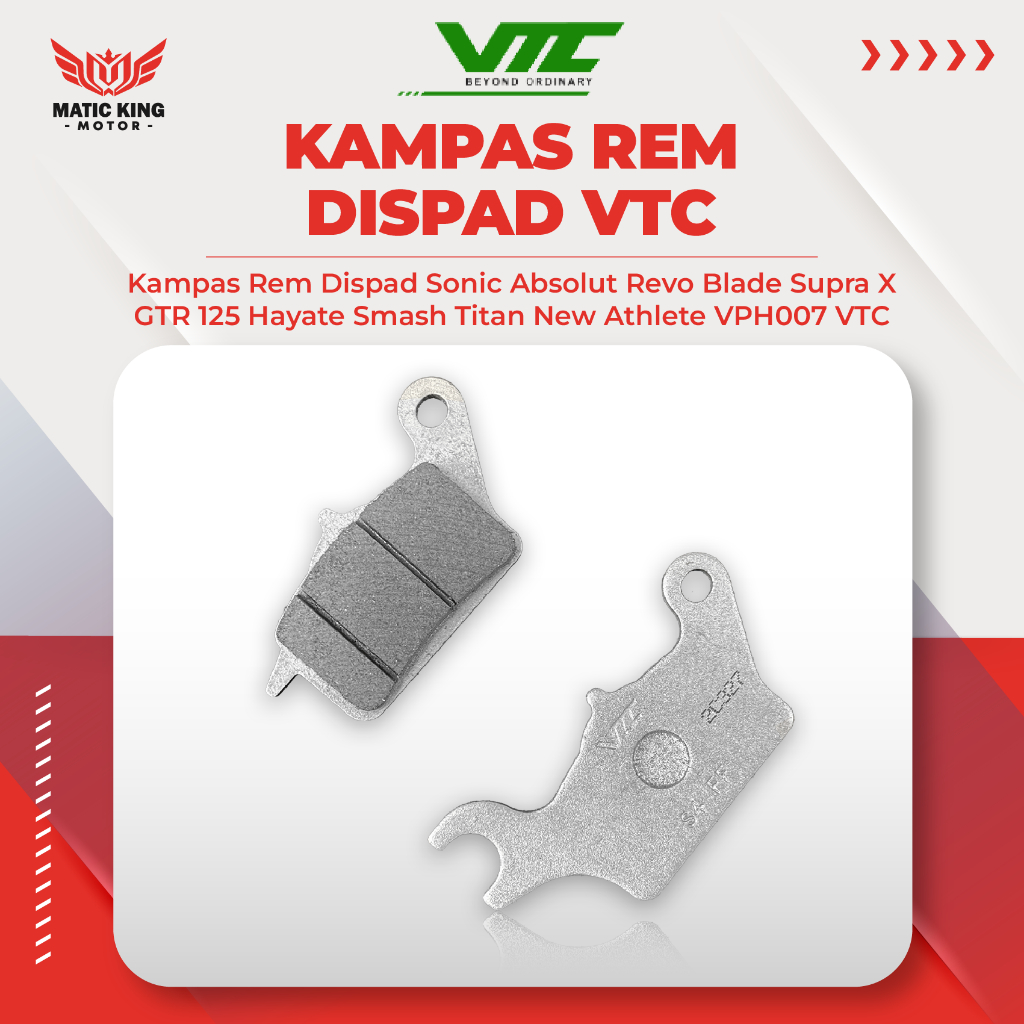 Jual VTC Kampas Rem Dispad Discpad Depan Supra Revo Sonic Blade Smash ...