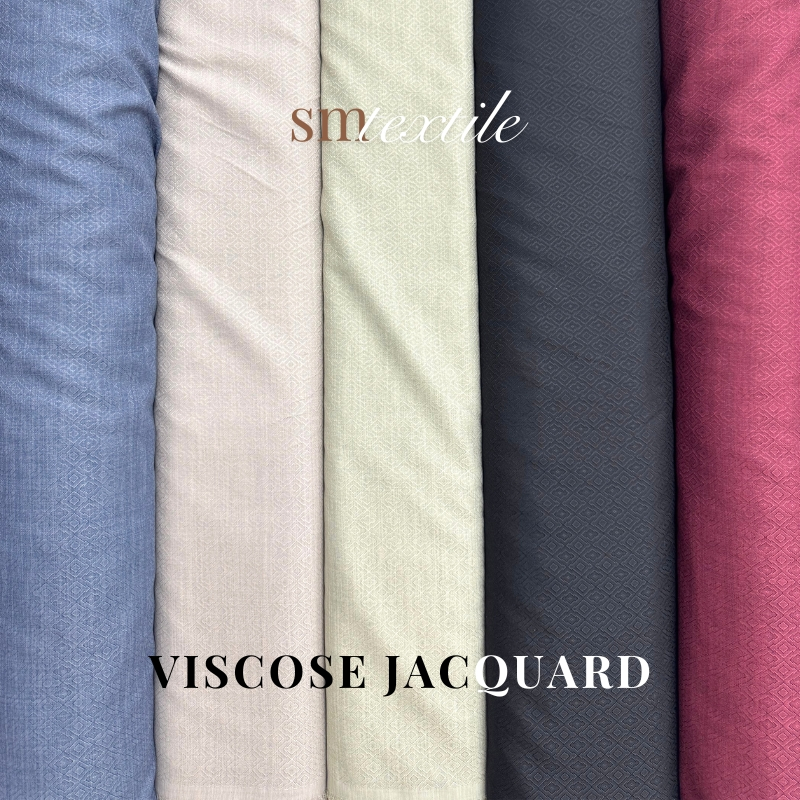 Jual Kain Viscose Jacquard Polos Emboss Square Premium | Bahan Tebal ...