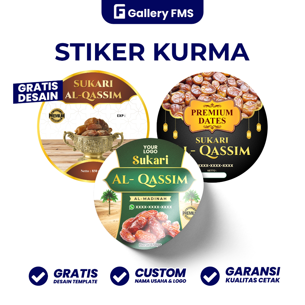 Jual Stiker Label Kurma Sticker Kurma Sukari Stiker Khalas, Ajwa ...