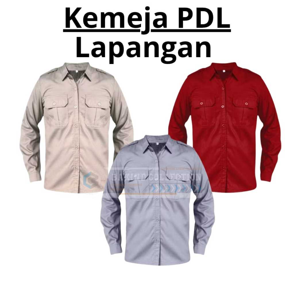 Jual Baju Kemeja PDL PDH Lapangan Lengan Panjang - Pakaian Atasan Seragam Pria Wanita Premium ...