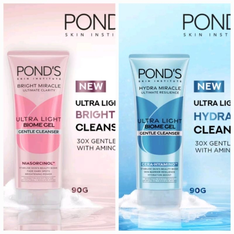 Jual Ponds Bright Miracle / Hydra Miracle Ultra Light Biome Gel Gentle ...
