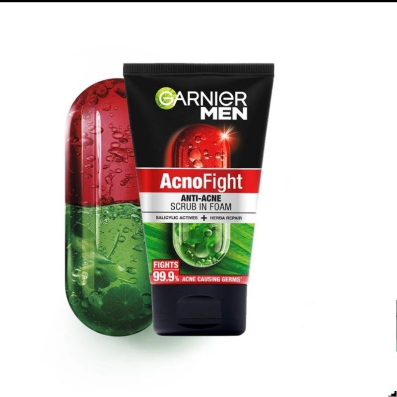 Jual Garnier Men Acno Fight Anti Acne Scrub in Foam 100ml | Shopee Indonesia