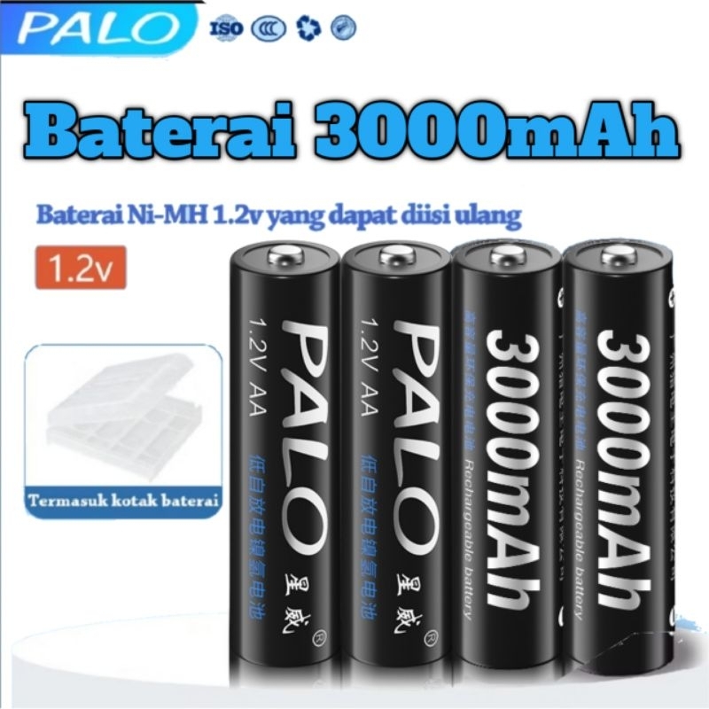 Jual PALO Baterai Rechargeable AA 3000mah | Shopee Indonesia
