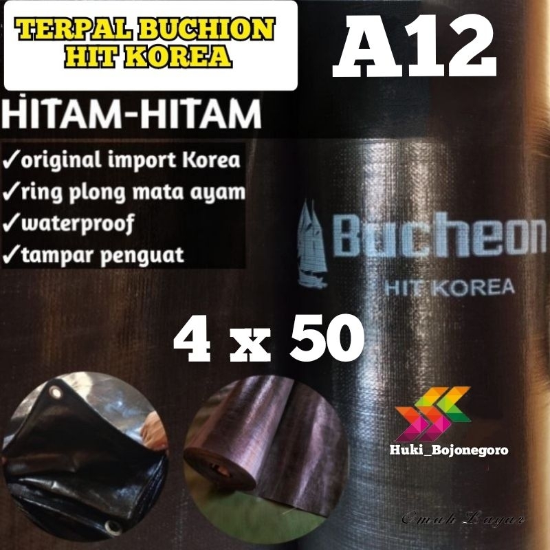 Jual terpal korea A12 4x50 terpal hitam terpal tebal terpal truk terpal ...