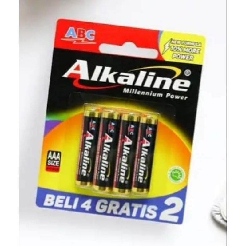 Jual Baterai AAA Alkaline_4+2 / Battery Abc A3 Alkaline_isi 6 / LR03 4+2 isi 6 Pcs | Shopee ...