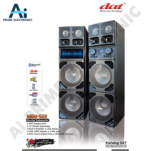 Jual DAT MGM 522 Speaker Aktif Pasif 10 Inch Double Subwoofer Speker ...