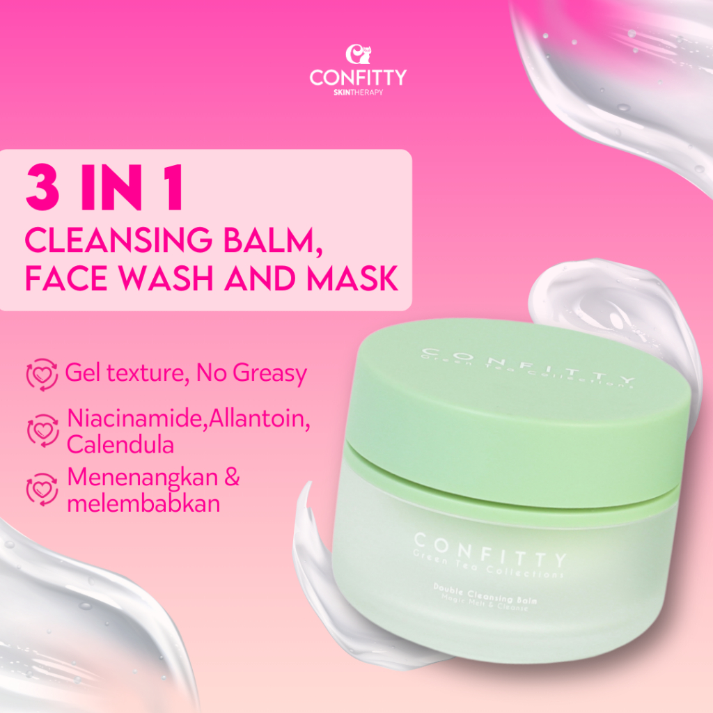 Jual CONFITTY Greentea Double Cleansing Balm | Hidrasi Kulit Sensitif ...