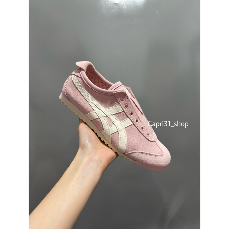 Jual Sepatu Onitsuka Slip On Suede Pink White | Shopee Indonesia
