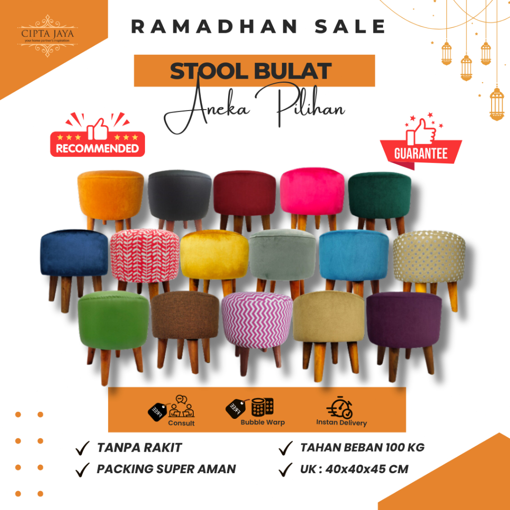 Jual Cipta Jaya - Kursi Stool Bulat Puff Sofa Minimalis Modern ...