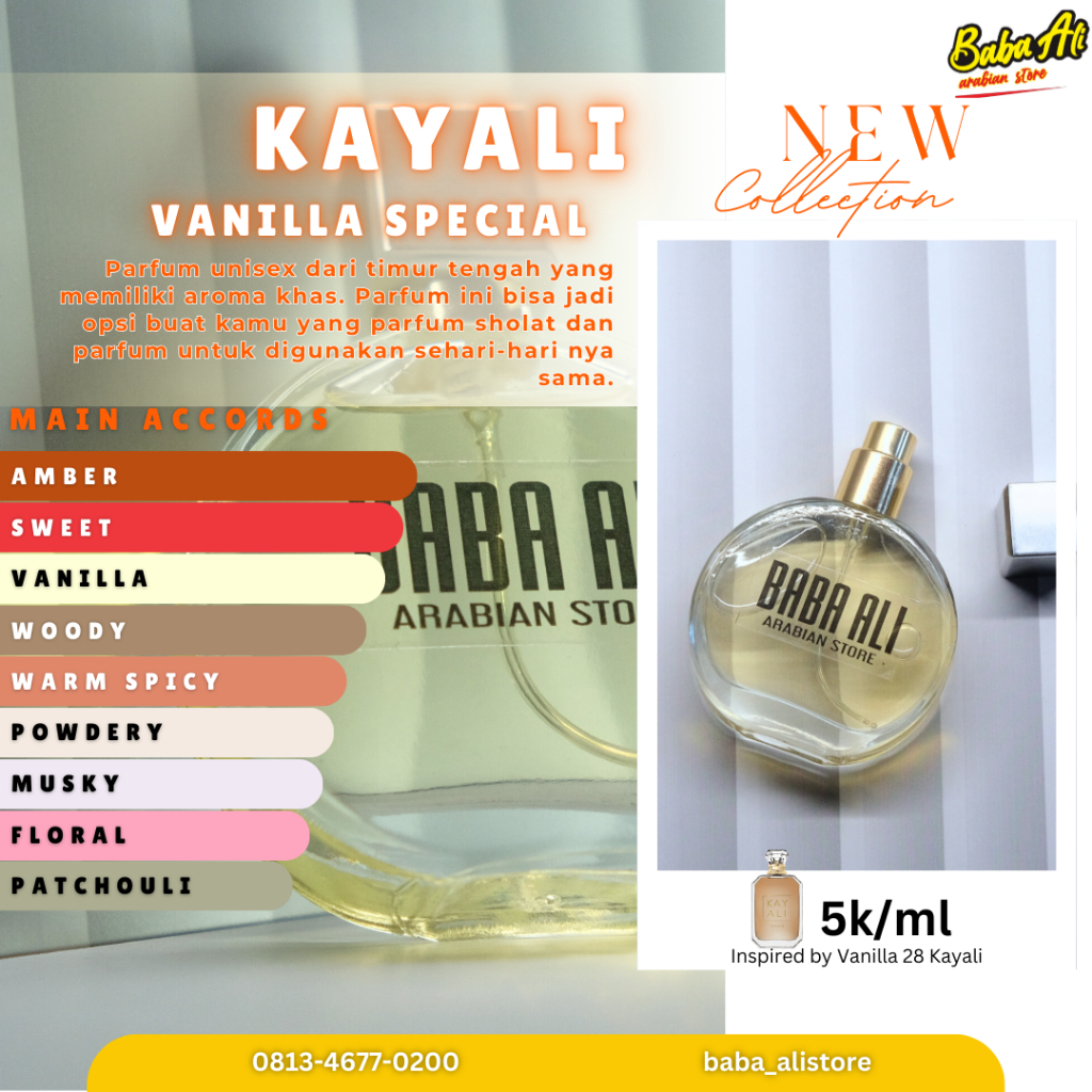 Jual KAYALI VANILLA SPECIAL INSPIRED BY BABA ALI ARABIAN STORE (Grade 1 ...