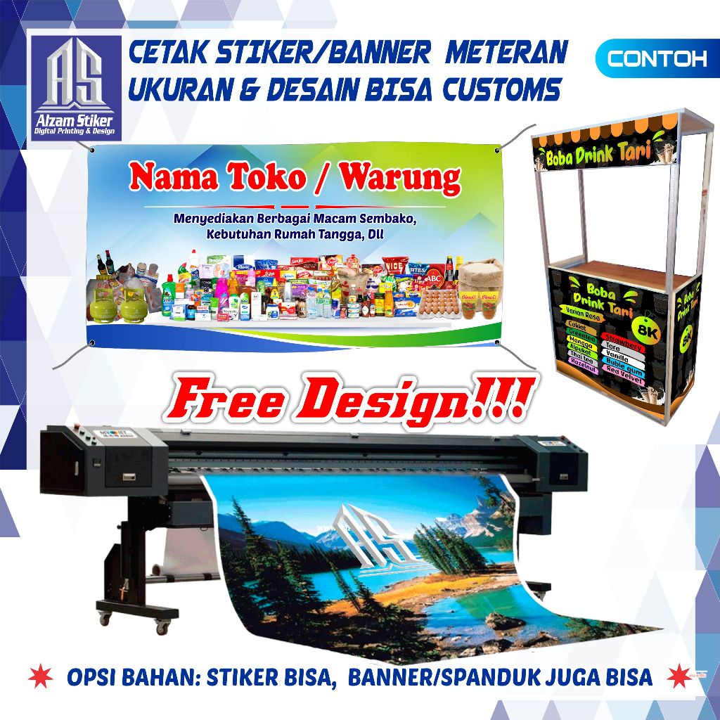 Jual Bisa COD / Stiker Meteran / Sepanduk Jualan / Banner Custom ...